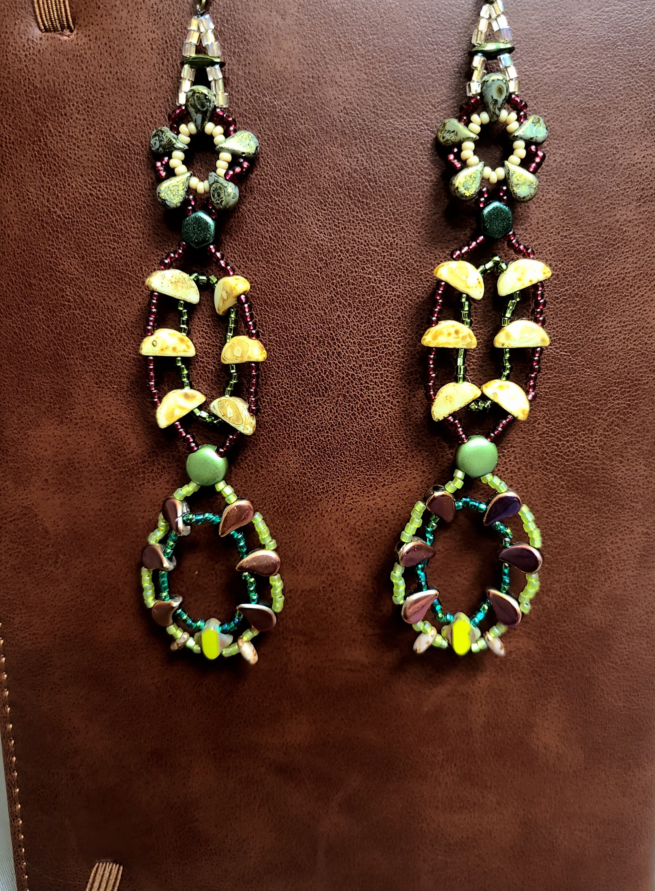 Radial Rondel Earrings – Tsuga Beadwork